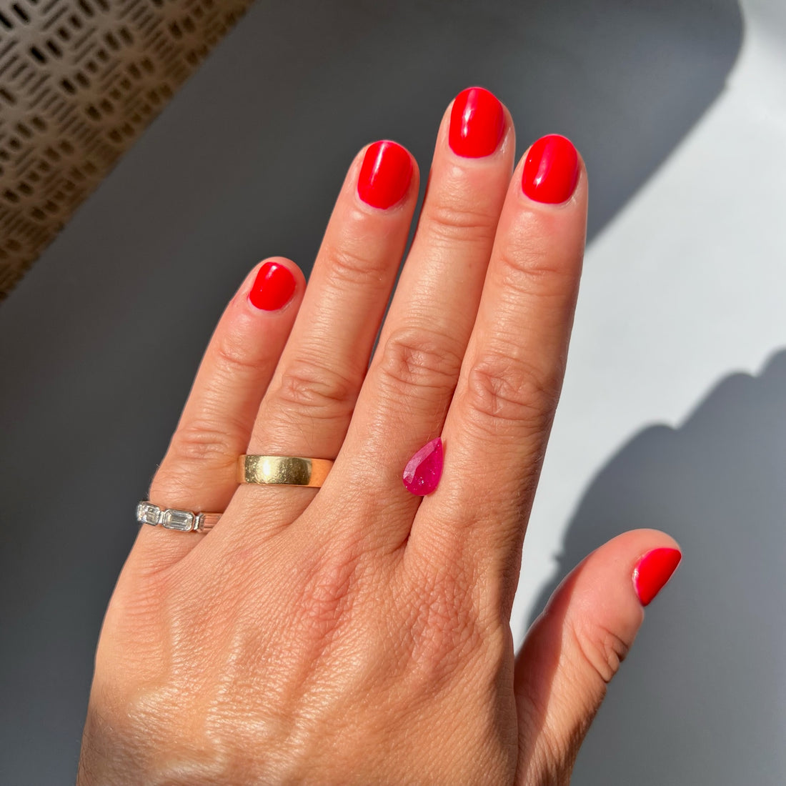 BESPOKE 2.20CT PEAR SHAPED RUBY RING – Starling